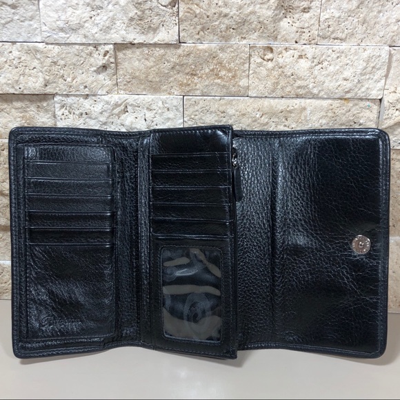 Brighton | Bags | Brighton Wallet Leather Black Purse Large Clutch ...